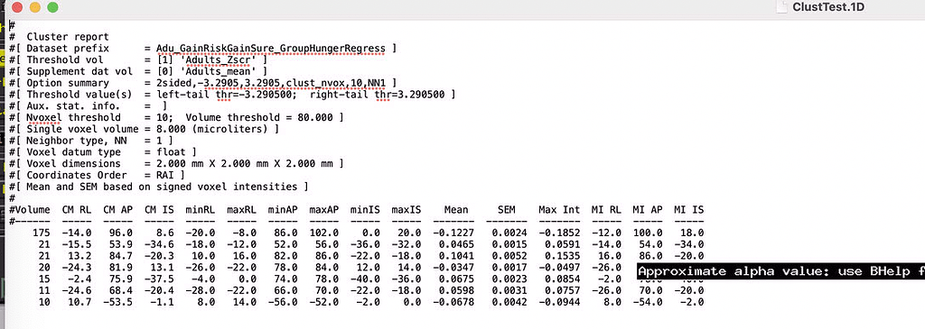 How To Automate Getting Peak T Cluster Values Afni Message Board Afni Discuss Message Board 